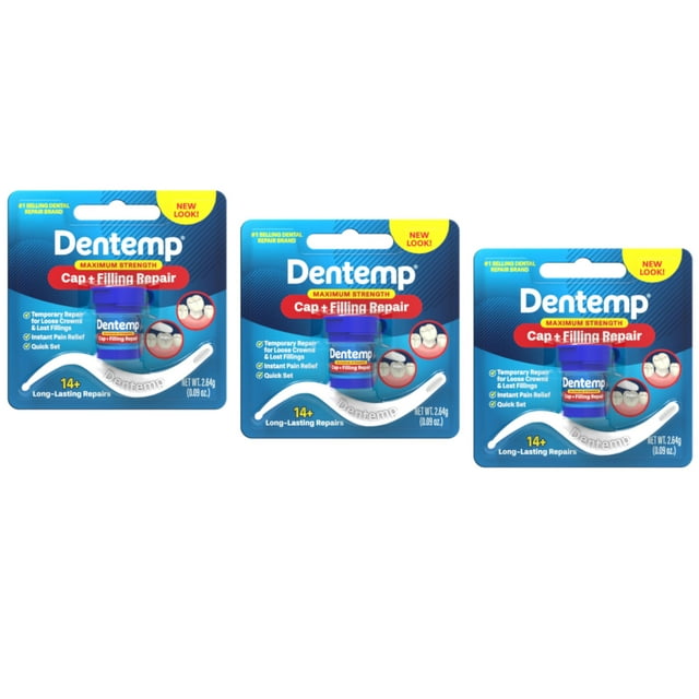 DENTEMP Maximum Strength Dental Repair 2.2 g (Pack of 3) - Walmart.com