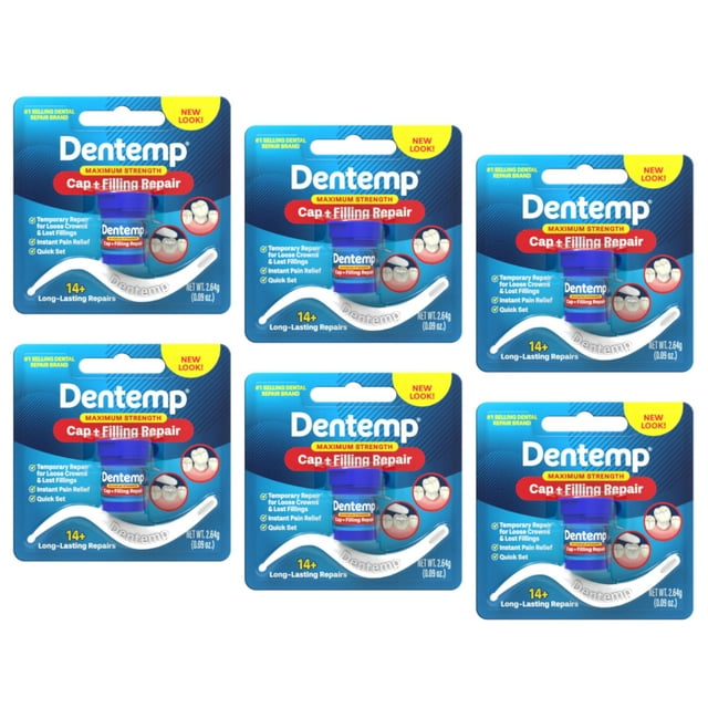 DENTEMP Maximum Strength Filling Material 2.2 g (Pack of 6) - Walmart.com