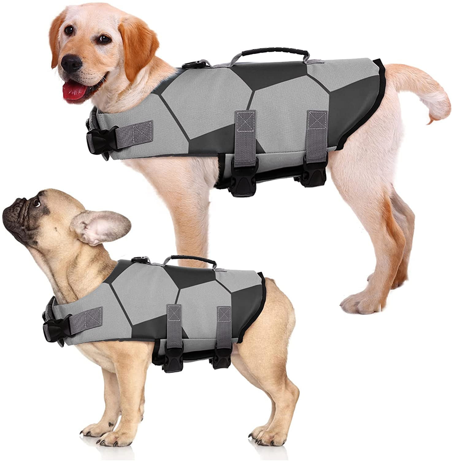 DENTRUN Dog Life Jacket Ripstop Dog Life Vest, Adjustable Footbal ...