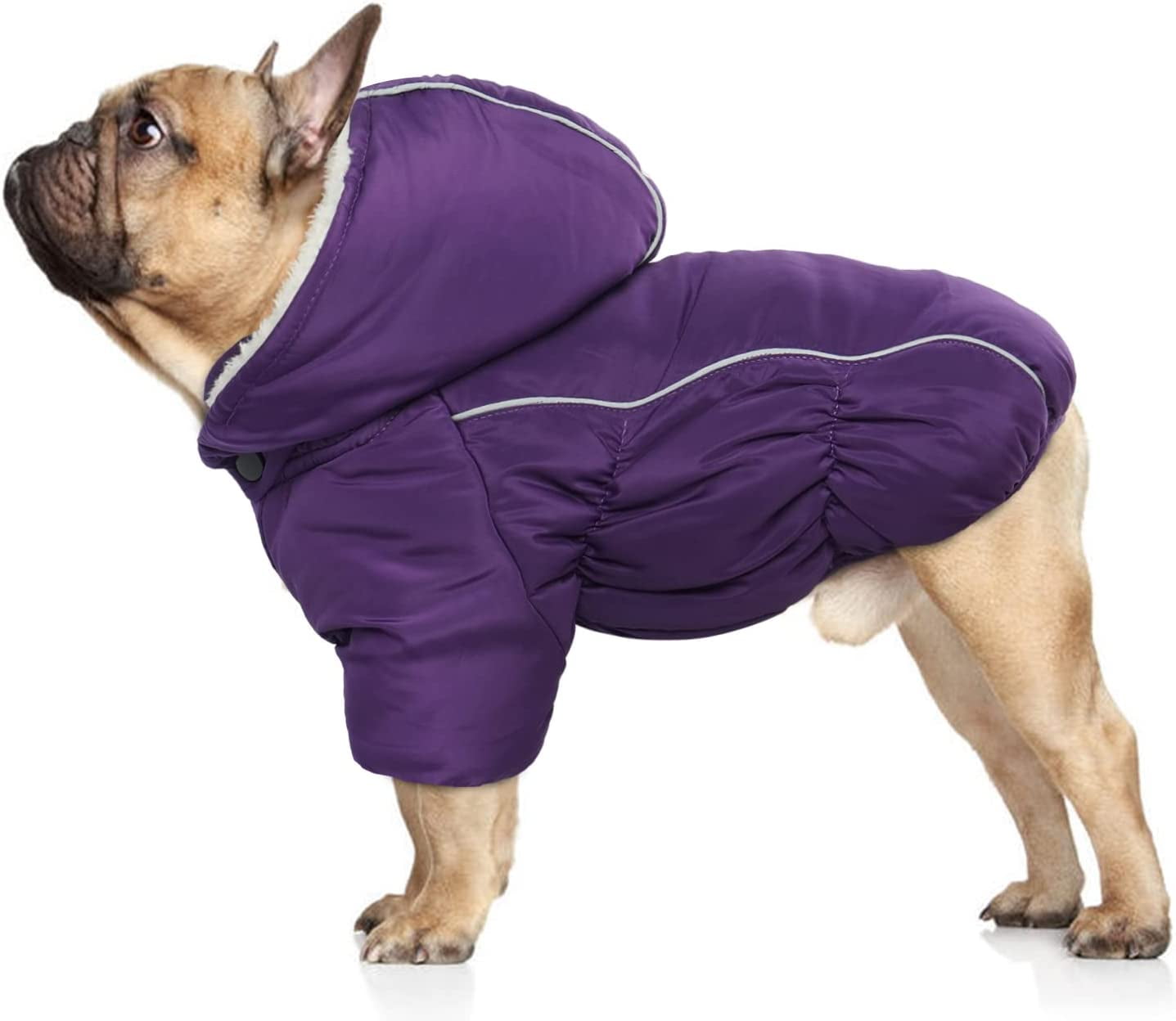 DENTRUN Warm Dog Coat, Reflective Fleece Lined Cold Weather Dog Jacket ...