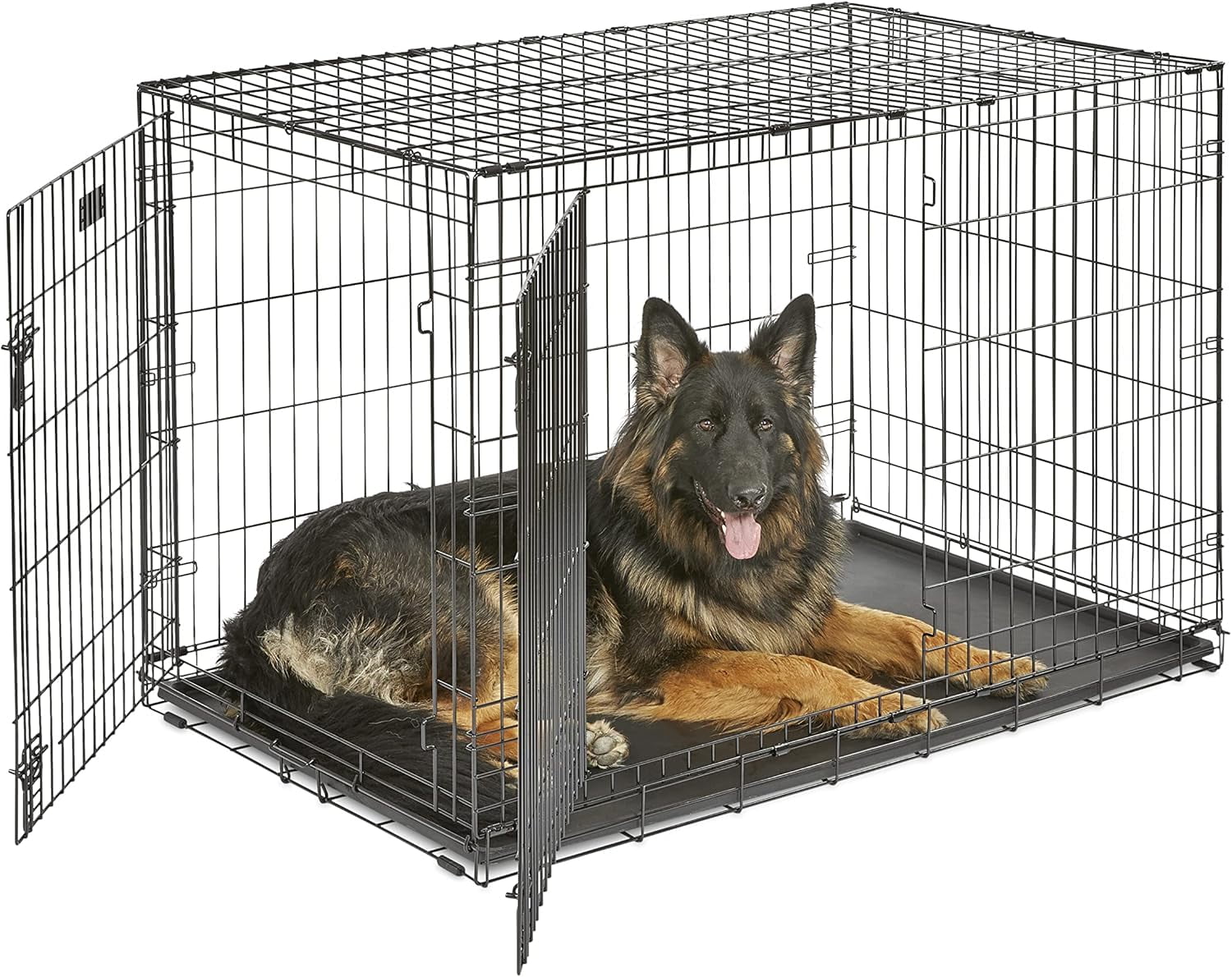DENZUS 30-Inch Two-Door iCrate Folding Dog Crate with Divider Panel ...