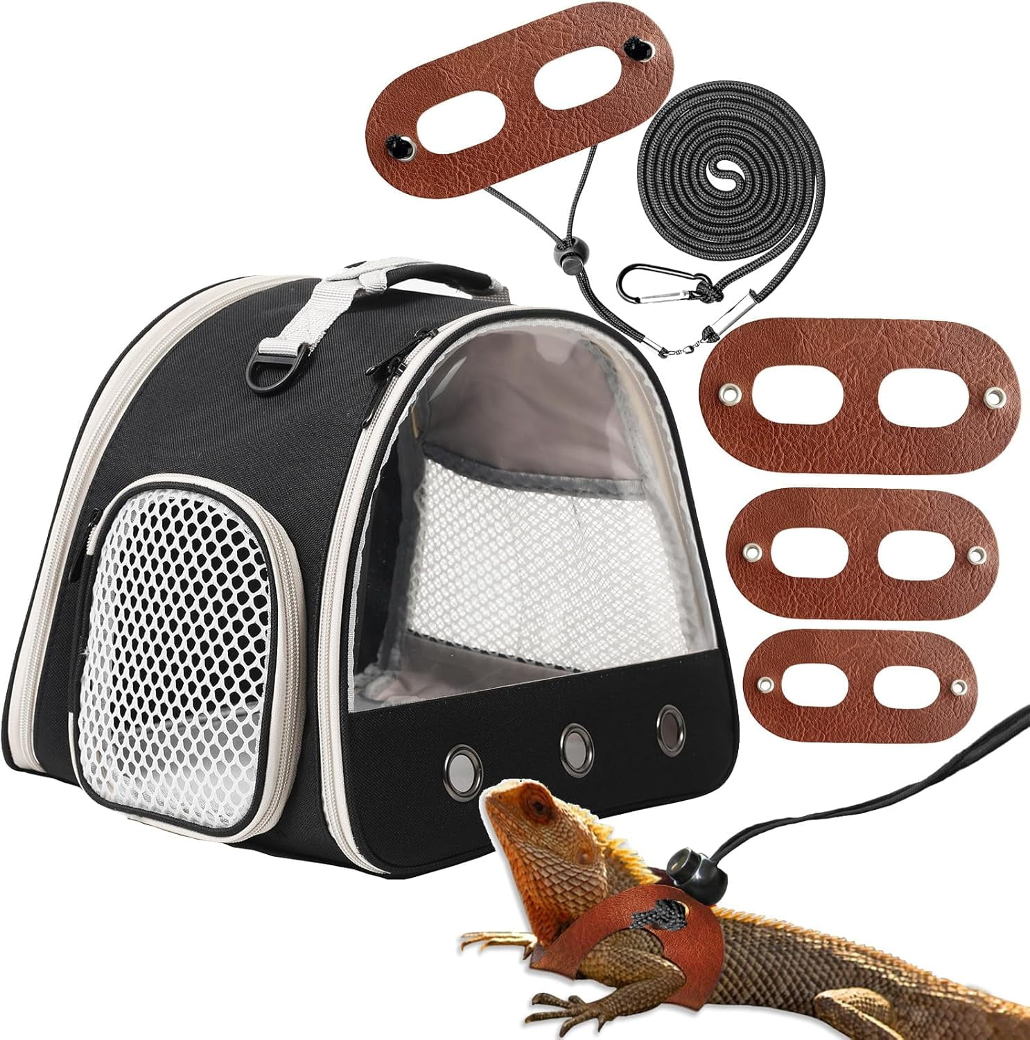 DENZUS Bearded Dragon Travel Backpack with Harness and Leash Set,Lizard ...