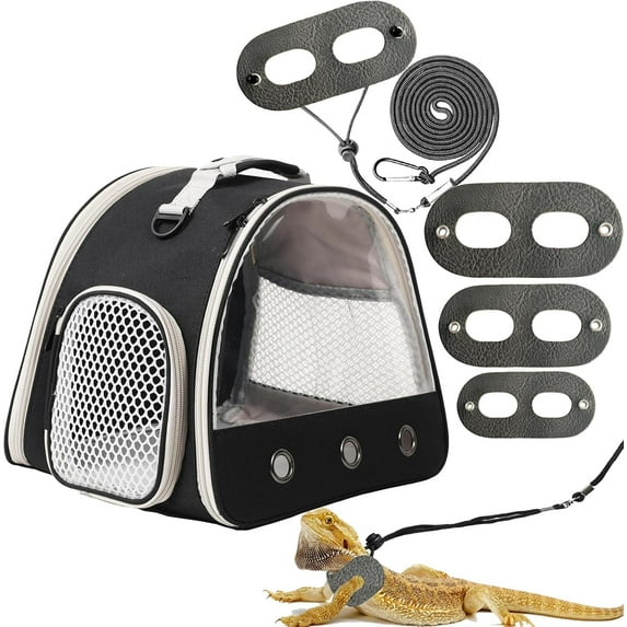 DENZUS Bearded Dragon Travel Backpack with Harness and Leash Set,Lizard ...