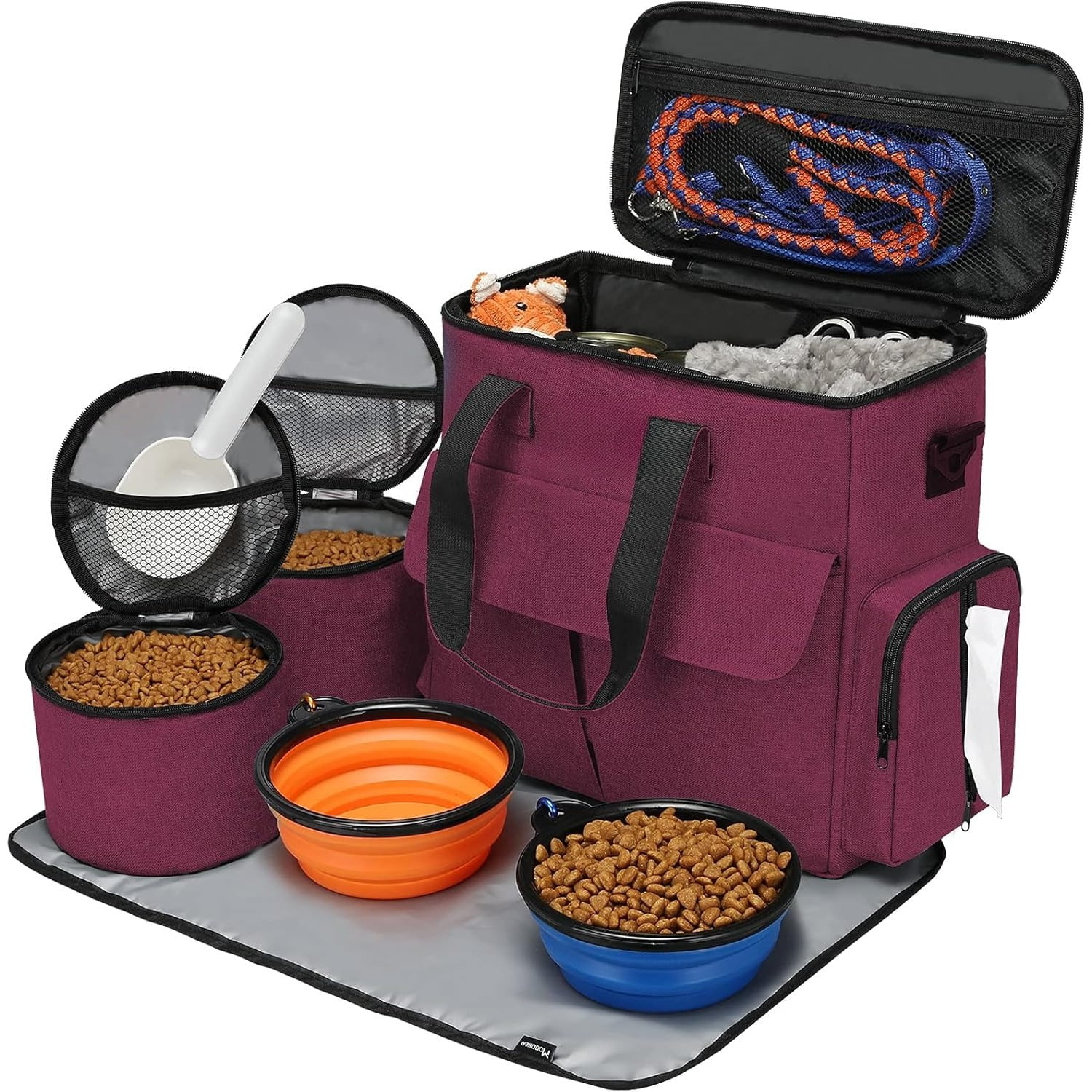DENZUS Dog Travel Bag by DENZUS - Dog Travel Kit for a Weekend Away Set ...