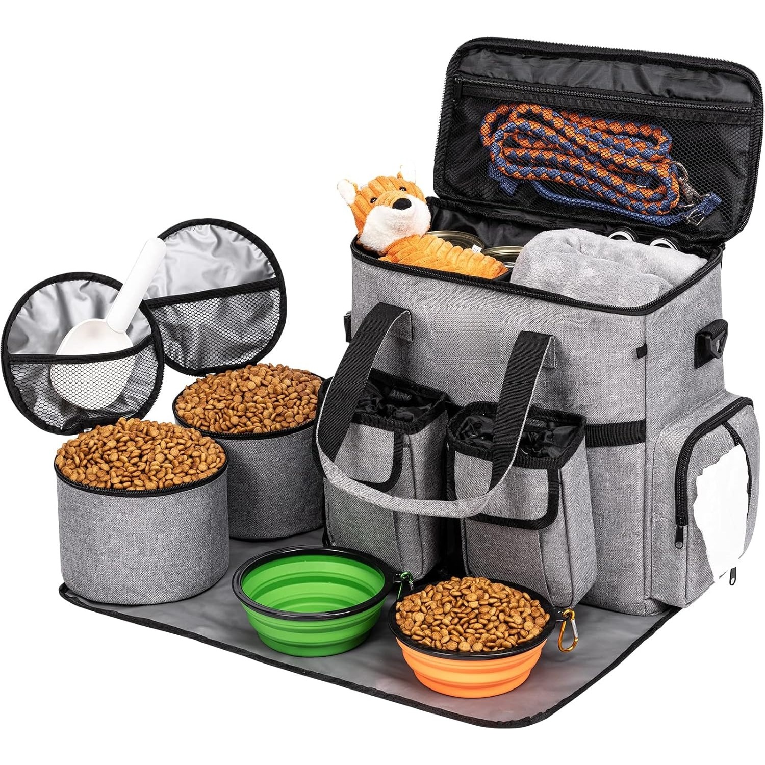 DENZUS Dog Travel Bag by DENZUS - Dog Travel Kit for a Weekend Away Set ...