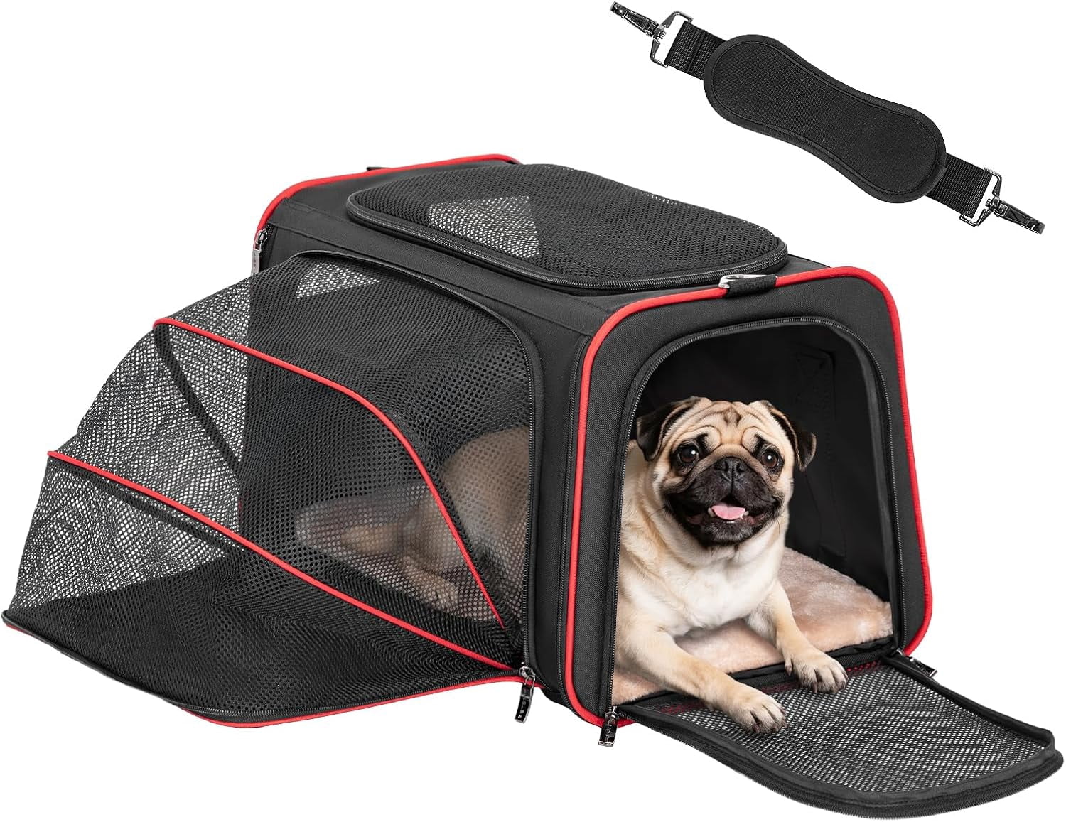 DENZUS Expandable Dog Carrier Large Cat Carrier, Soft-Sided Portable ...