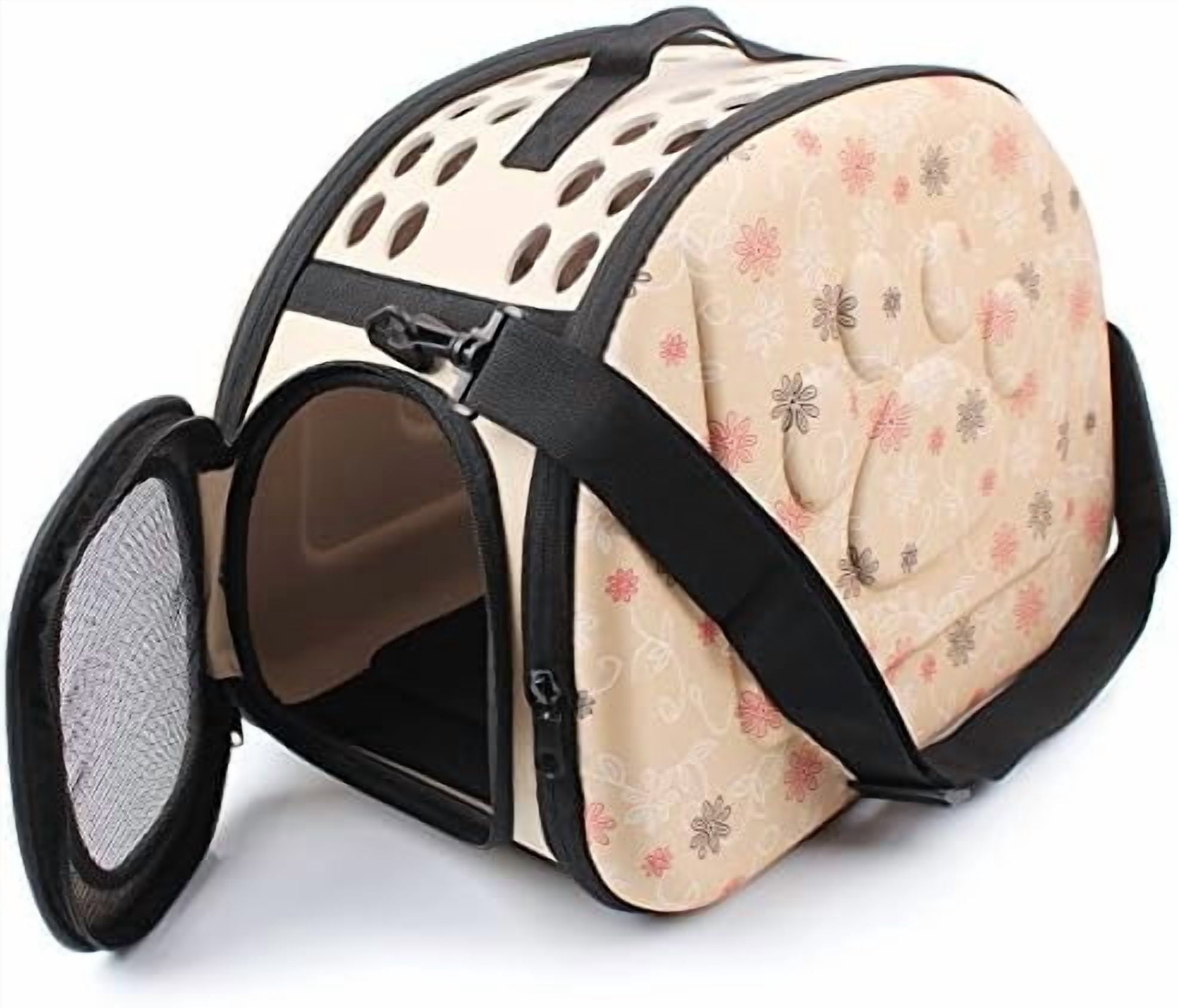 DENZUS Foldable Pet Carrier, Collapsible Travel Cage with Breathable ...