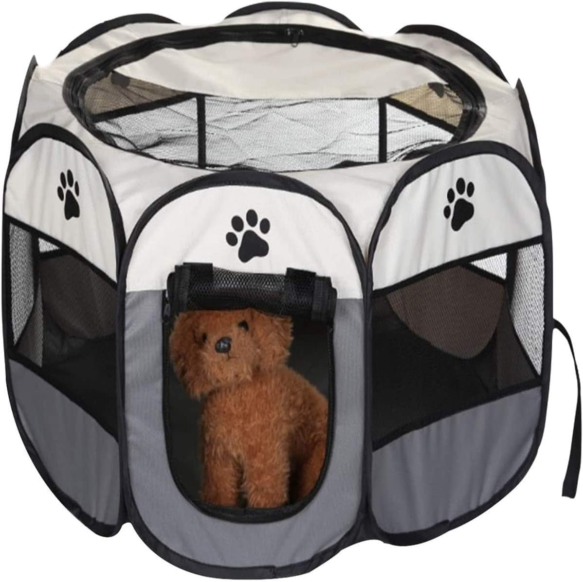 DENZUS Pet Cat Playpen for Indoor Cats Enclosed, Portable Foldable Dog ...