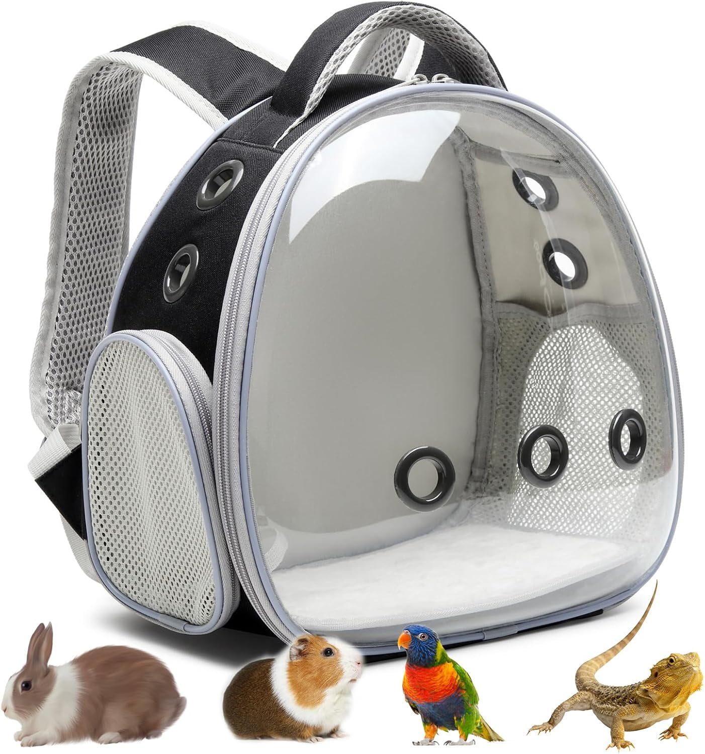DENZUS Portable Travel pet Backpack Carrier Hamster Bag Guinea Pig Bird ...
