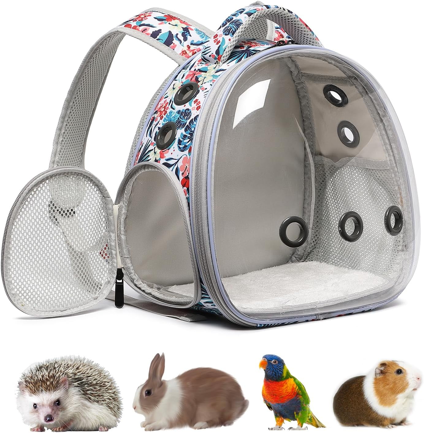 DENZUS Portable Travel pet Backpack Carrier Hamster Bag Guinea Pig Bird ...