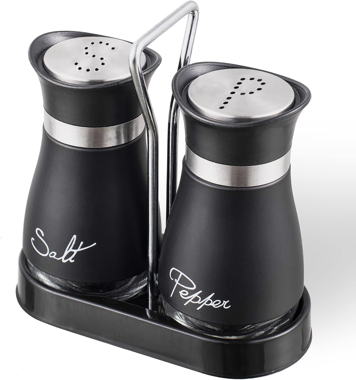 DENZUS Salt and Pepper Shakers Set, Stainless Steel Salt Containers ...