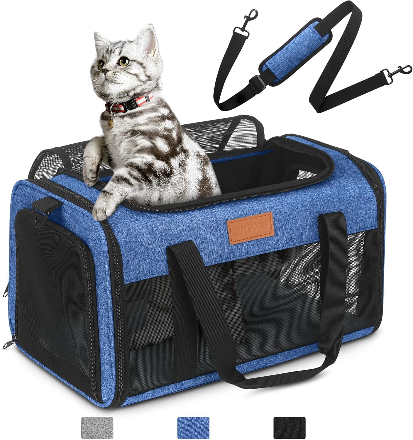 DENZUS TSA Approved Pet Carrier in Cabin, 17"x11"x9.5" Soft Cat ...