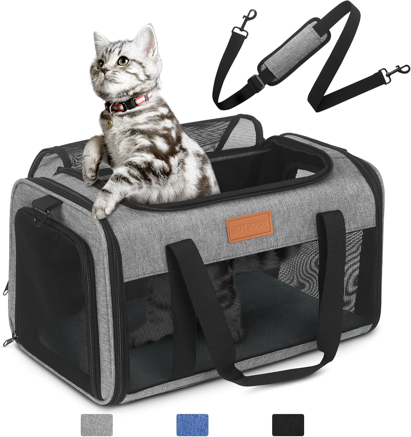 DENZUS TSA Approved Pet Carrier in Cabin, 17"x11"x9.5" Soft Cat ...