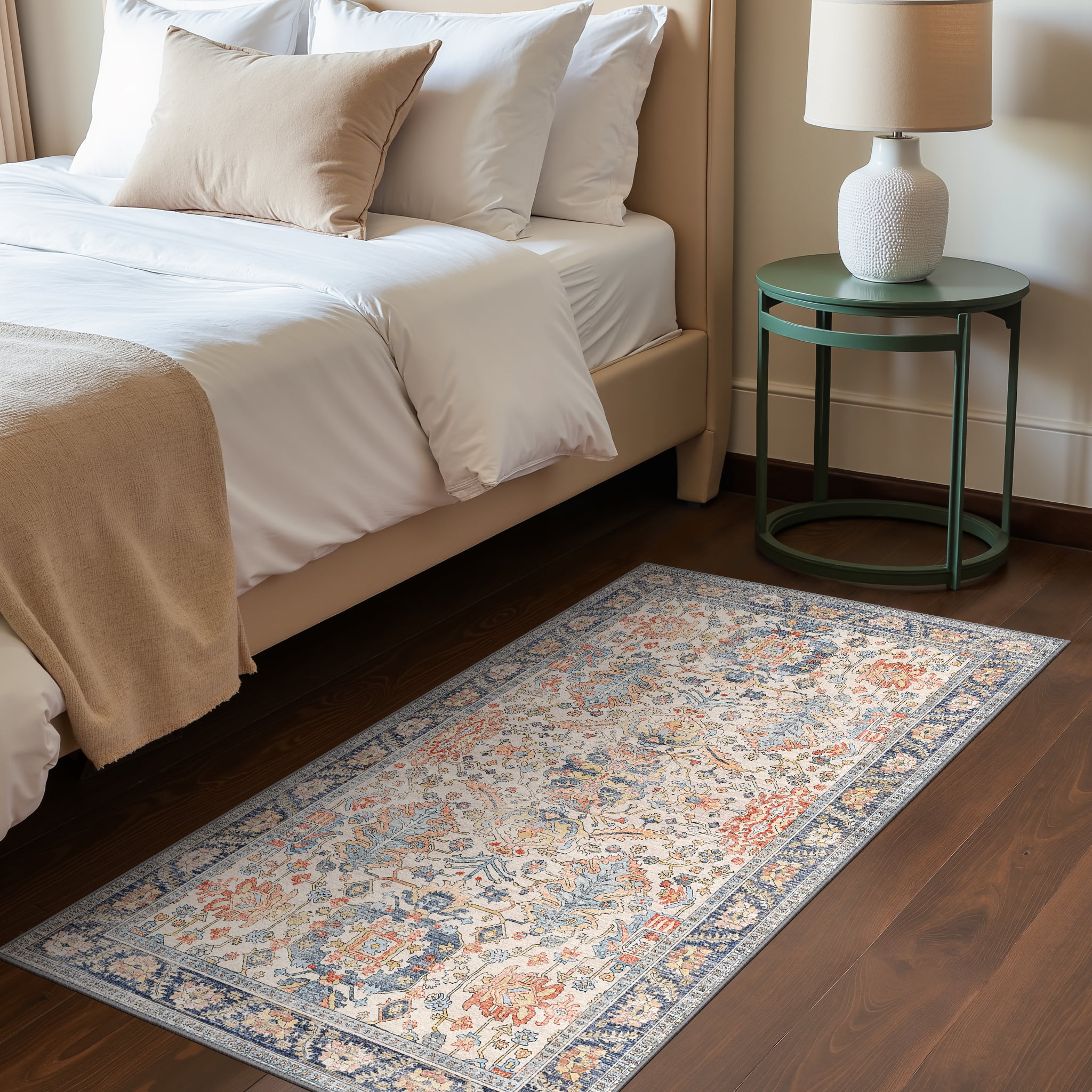 DEORAB 3'x5' Washable Area Rugs, Vintage Print, Ultra-Thin for Living ...