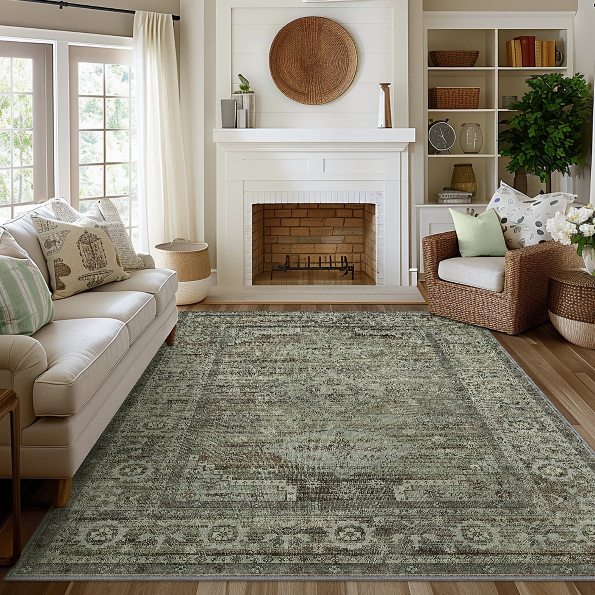 DEORAB 3x5 Ultra-thin Area Rugs for Living Room Bedroom, Machine ...