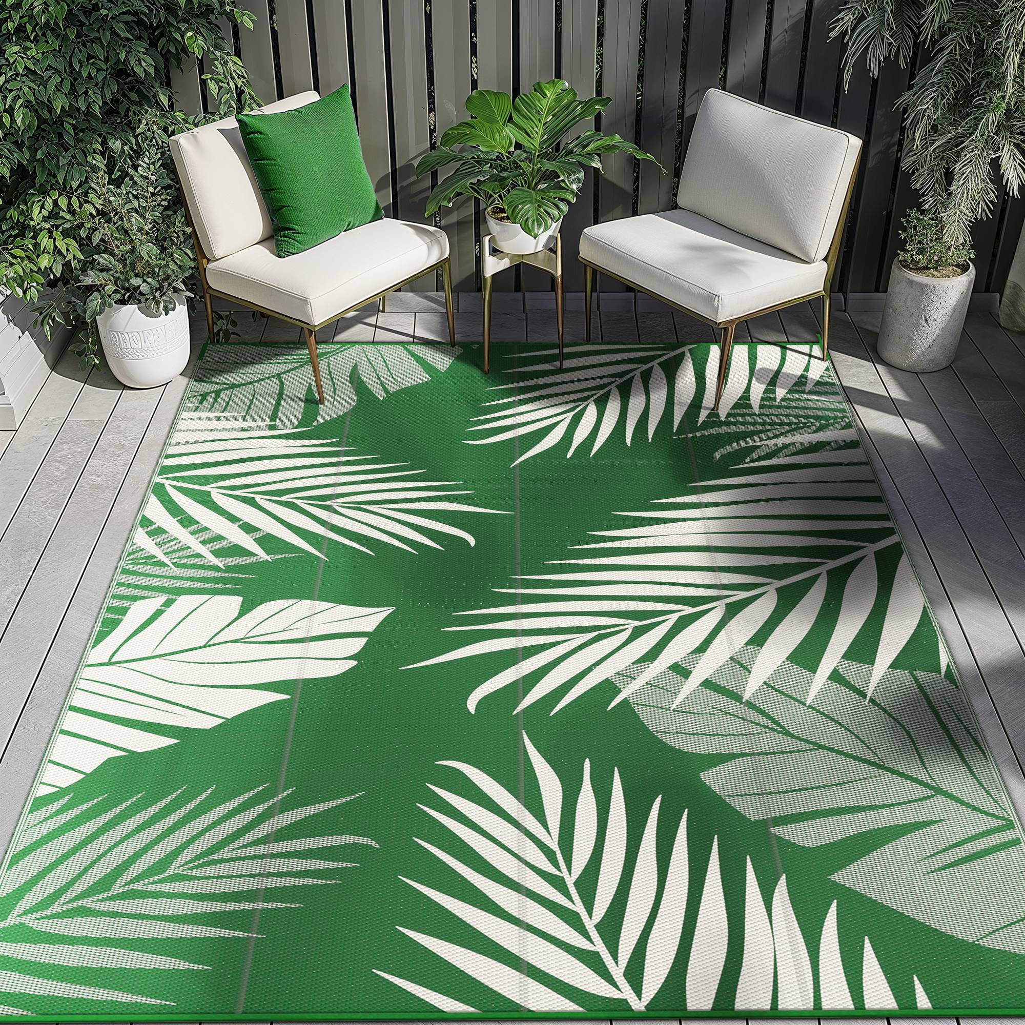 DEORAB 8'x10' Outdoor Rugs Waterproof Patio Clearance Plastic Camping ...