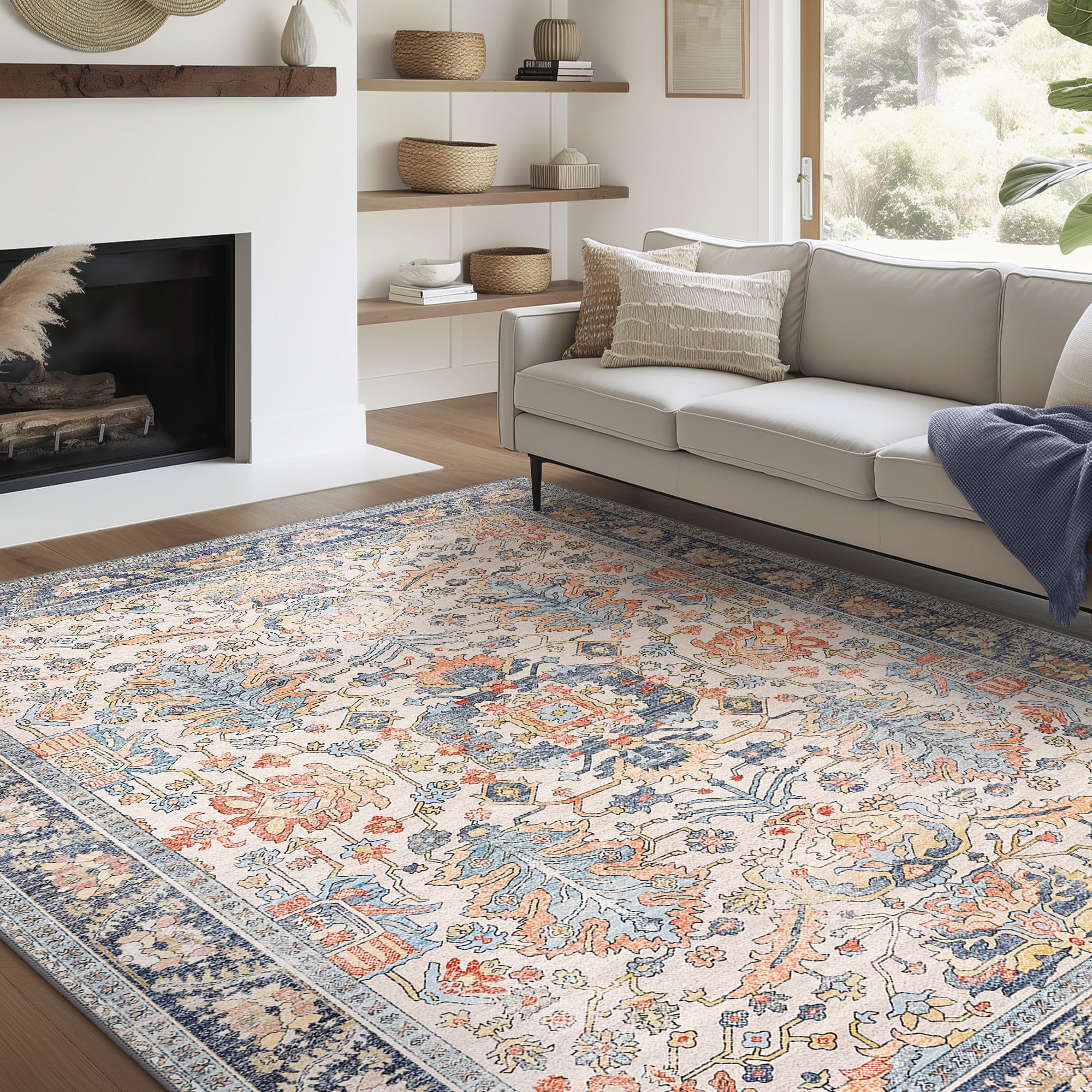 DEORAB 8X10 Area Rugs for Living Room, Machine Washable Bedroom Rugs ...