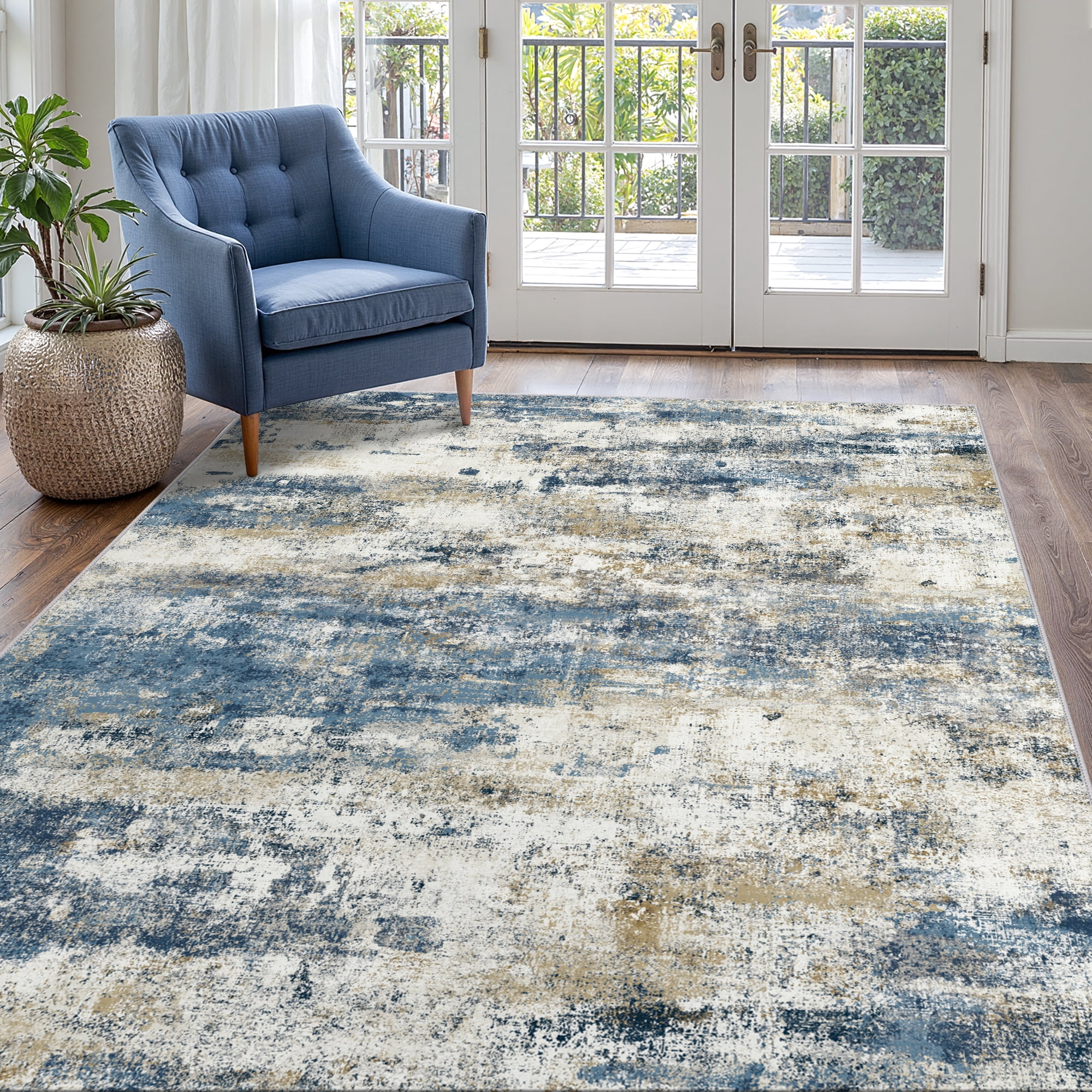 DEORAB 9'x12' Area Rugs for Living Room, Non Slip Machine Washable ...