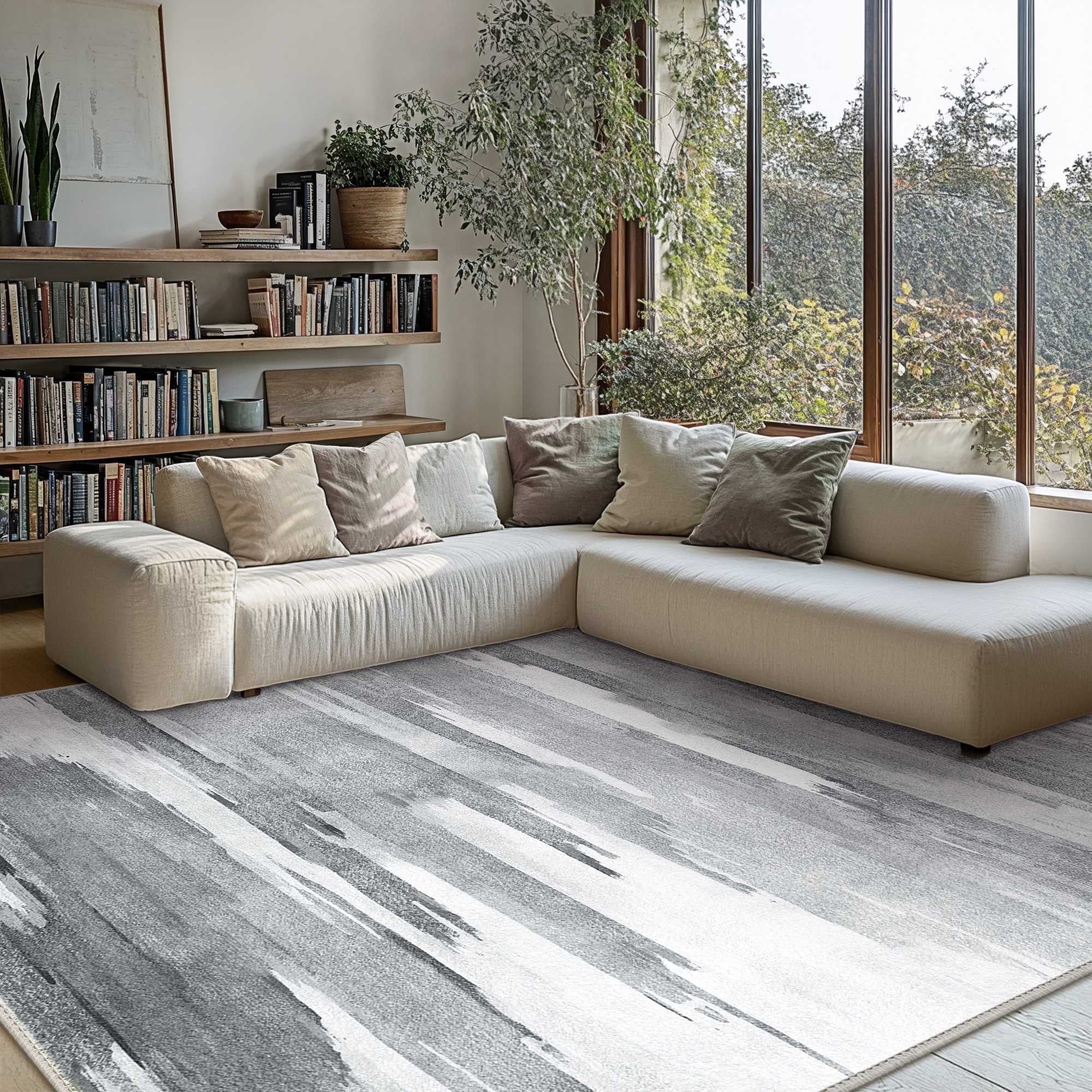 DEORAB Outdoor Rug 8'x10' Chenille 3-Layers Material Machine Washable ...