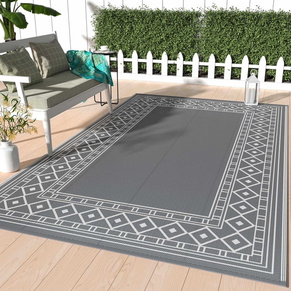 DEORAB Outdoor Rug, Waterproof Reversible Plastic Straw Camping Mat ...