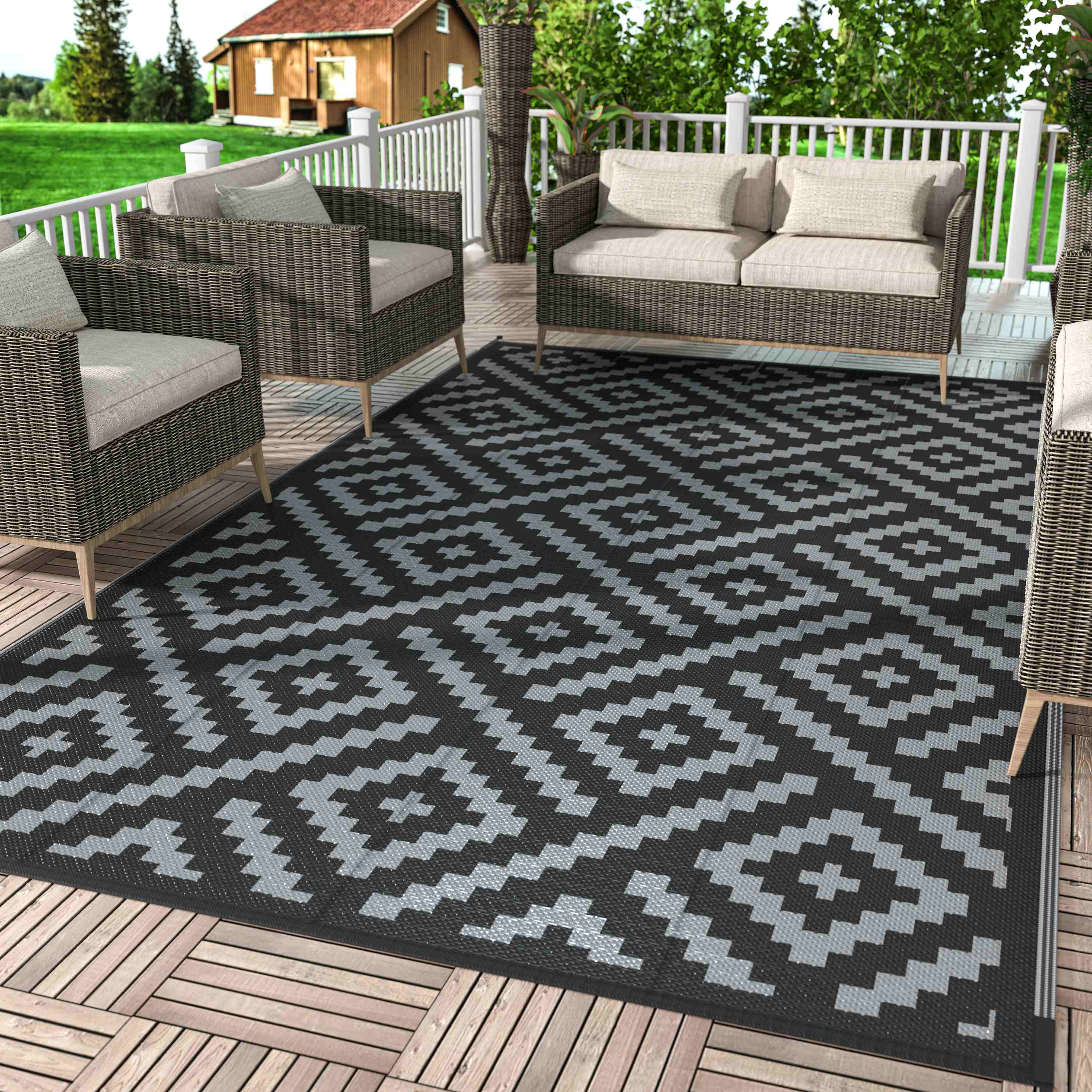 HaiiMeid 5'x8' Outdoor Rugs Plastic Straw on Sale Clearance,Waterproof ...