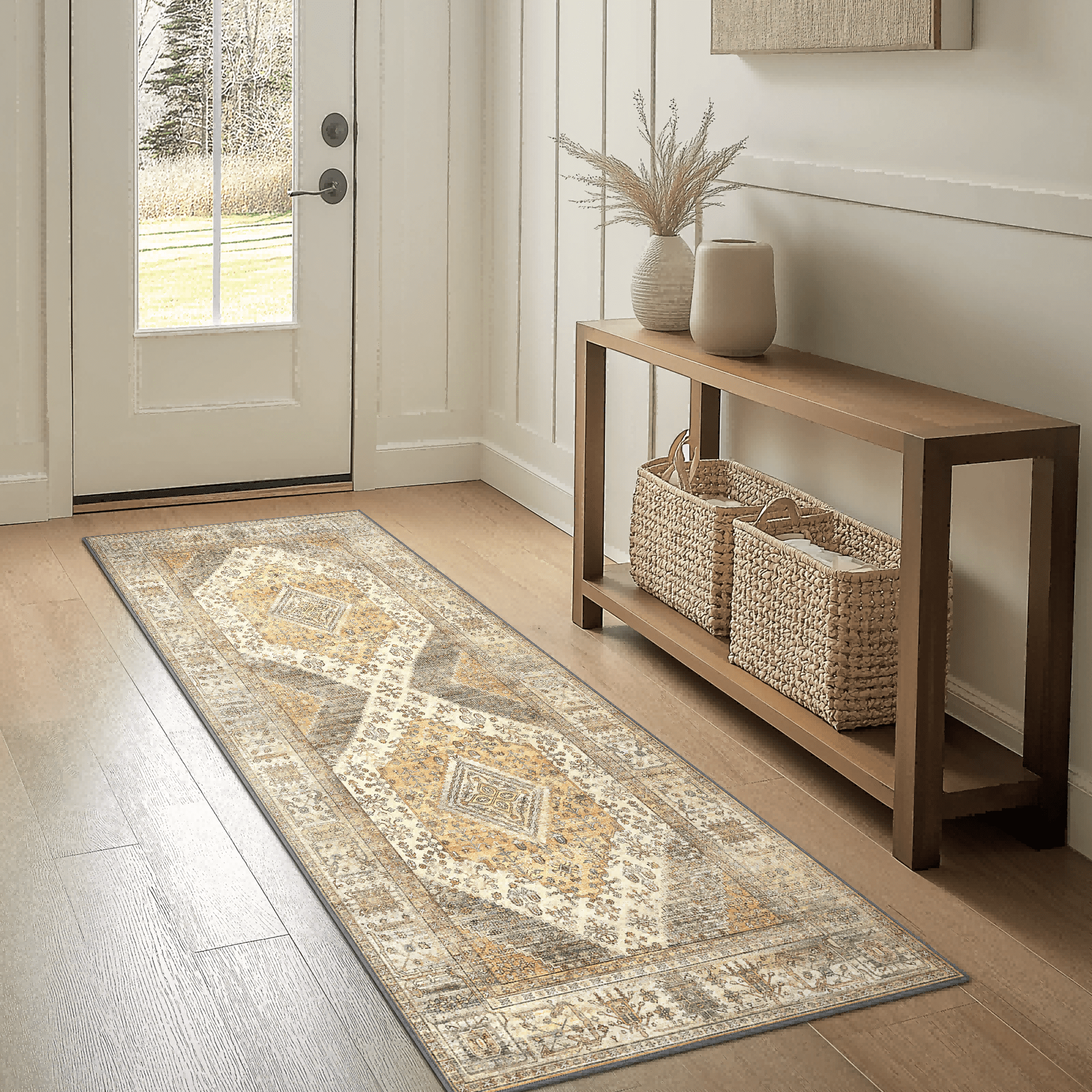 DEORAB Runner Rug 2X5 Non Slip Hallway Vintage Rugs, Machine Washable ...
