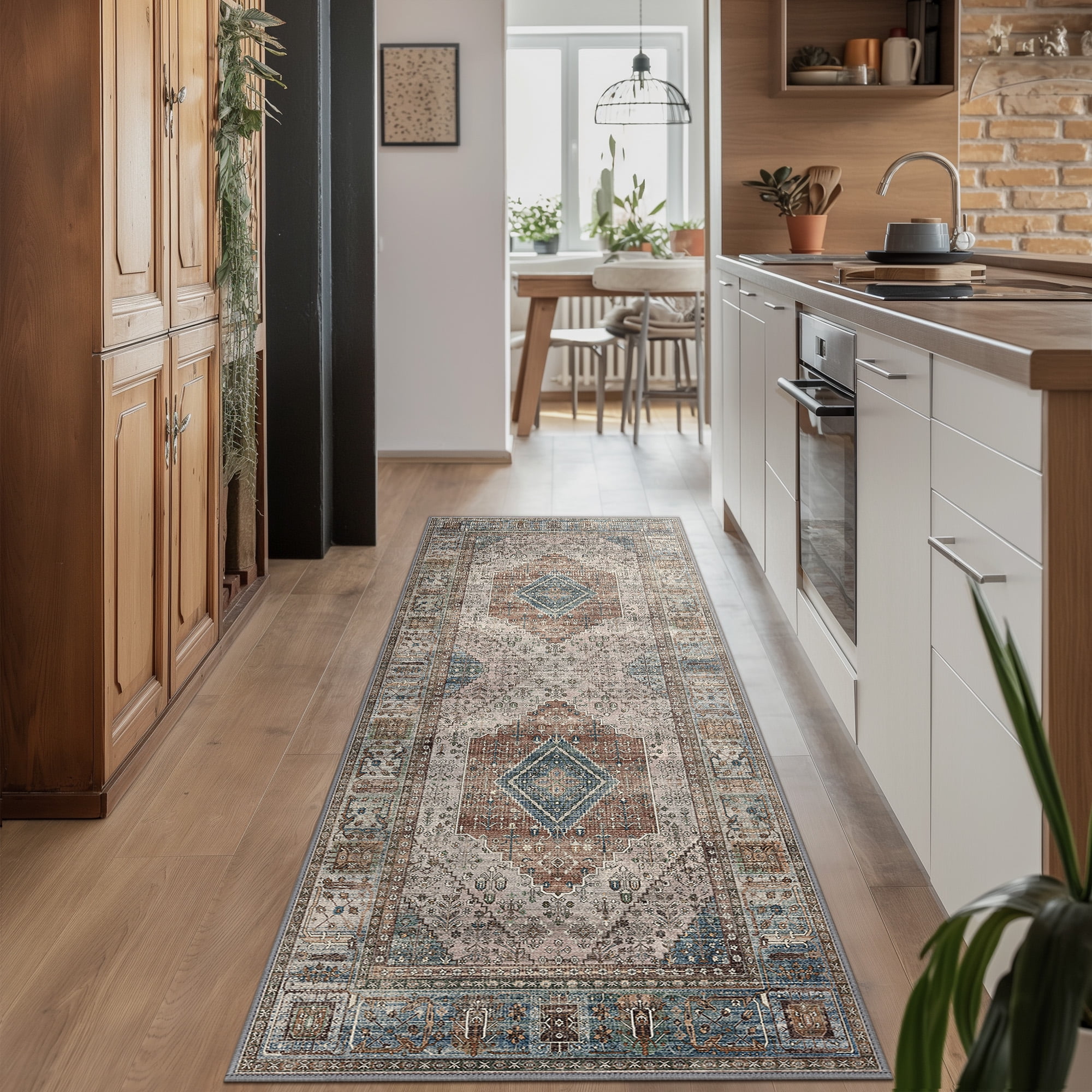 DEORAB Runner Rug 2X5 Non Slip Hallway Vintage Rugs, Machine Washable ...