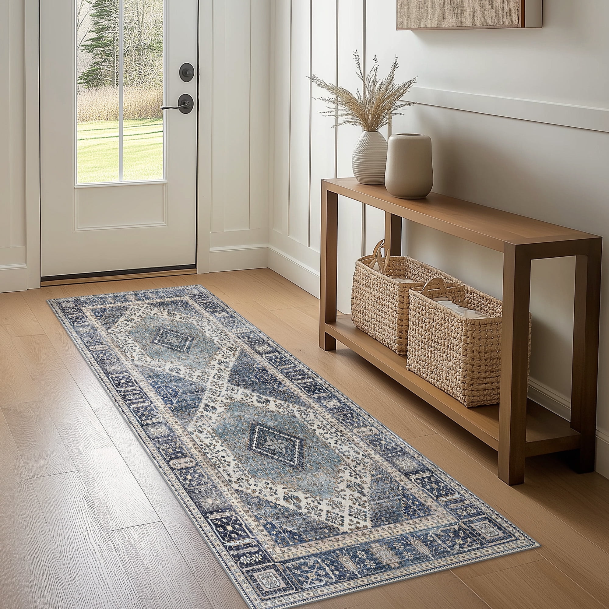 DEORAB Runner Rug 3X8 Non Slip Hallway Vintage Rugs, Machine Washable ...