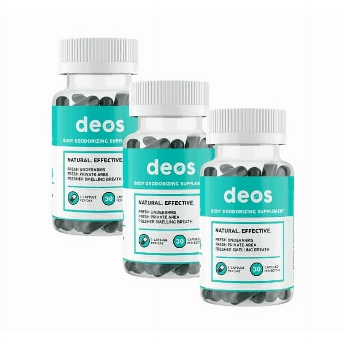DEOS Full Body 3 Pack - 30 Caps Each, Odor & Digestion Natural ...