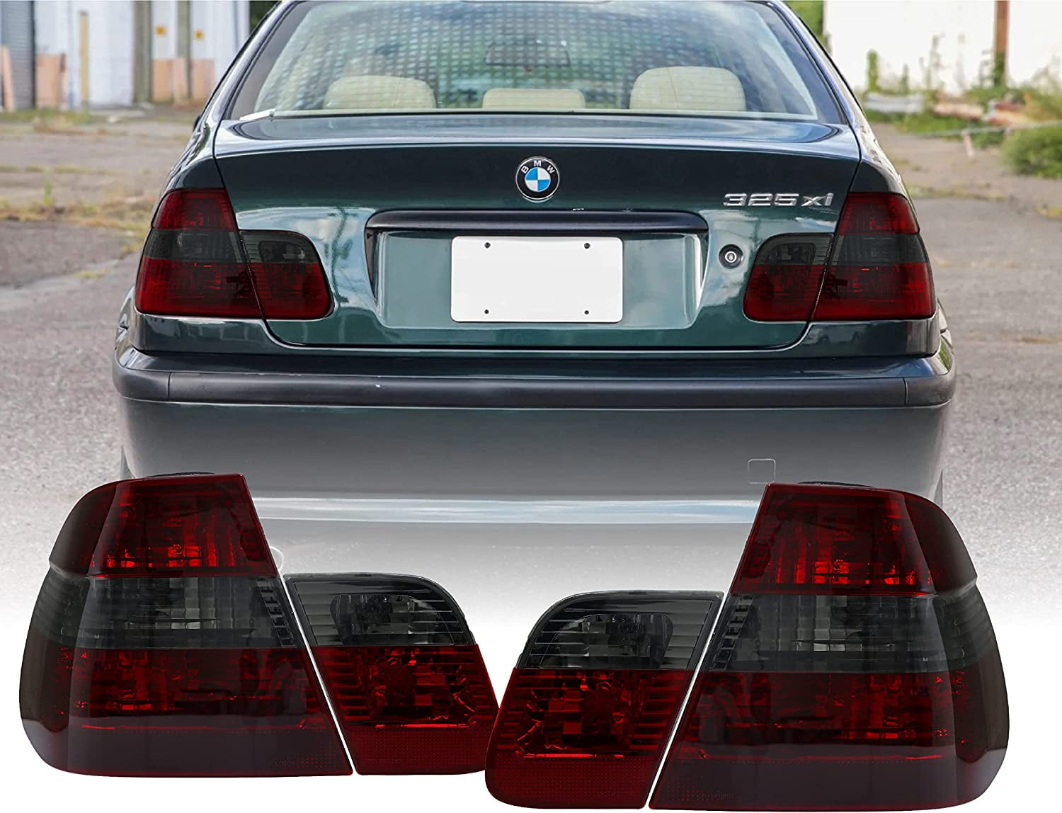 DEPO 02-05 E46 4D Tail Lights - OE Euro Style Smoke Rear Tail Lamps Set ...