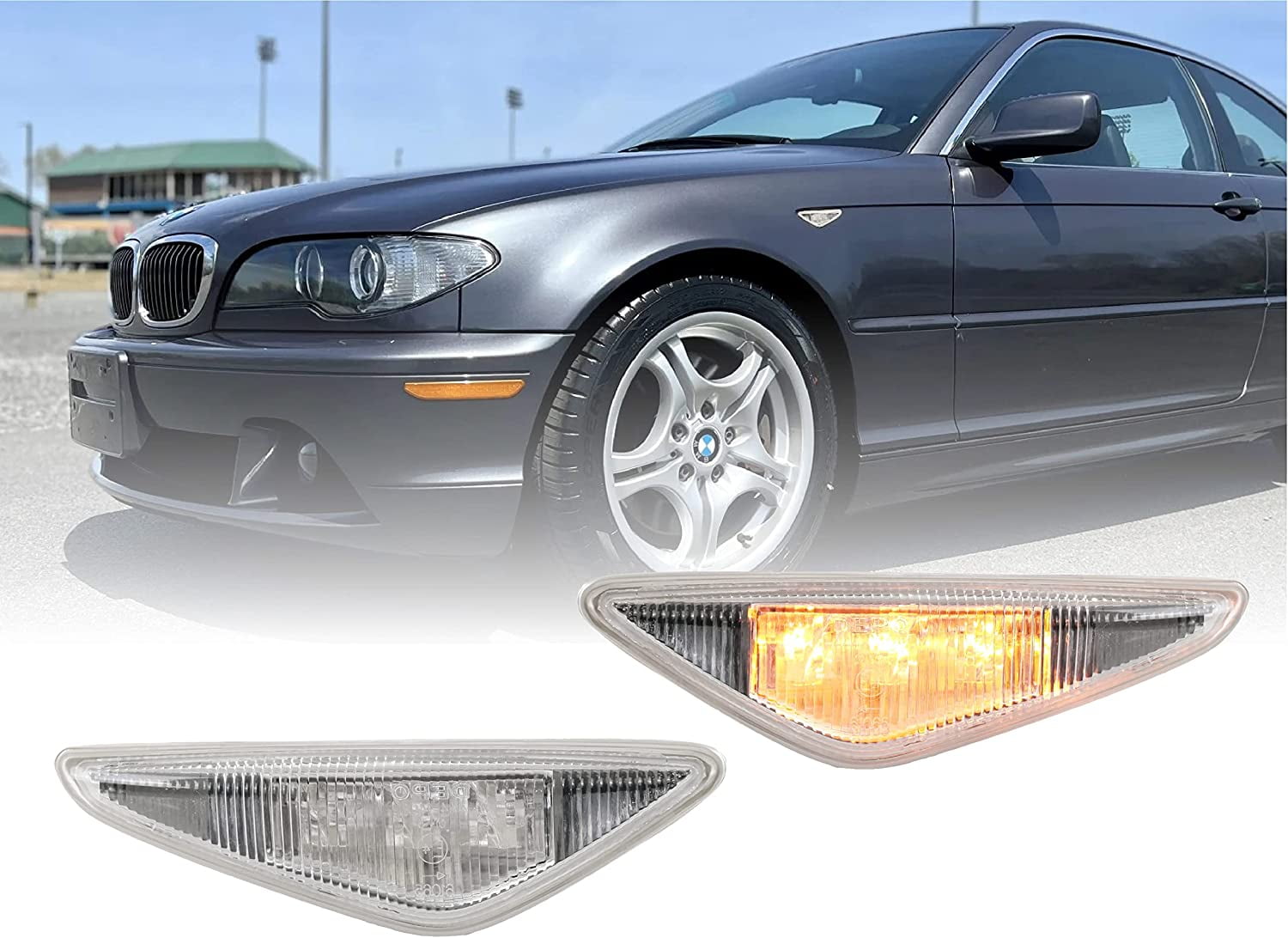 DEPO 04-06 E46 2D Side Marker Lights - Plug and Play Fender Sidemarkers ...