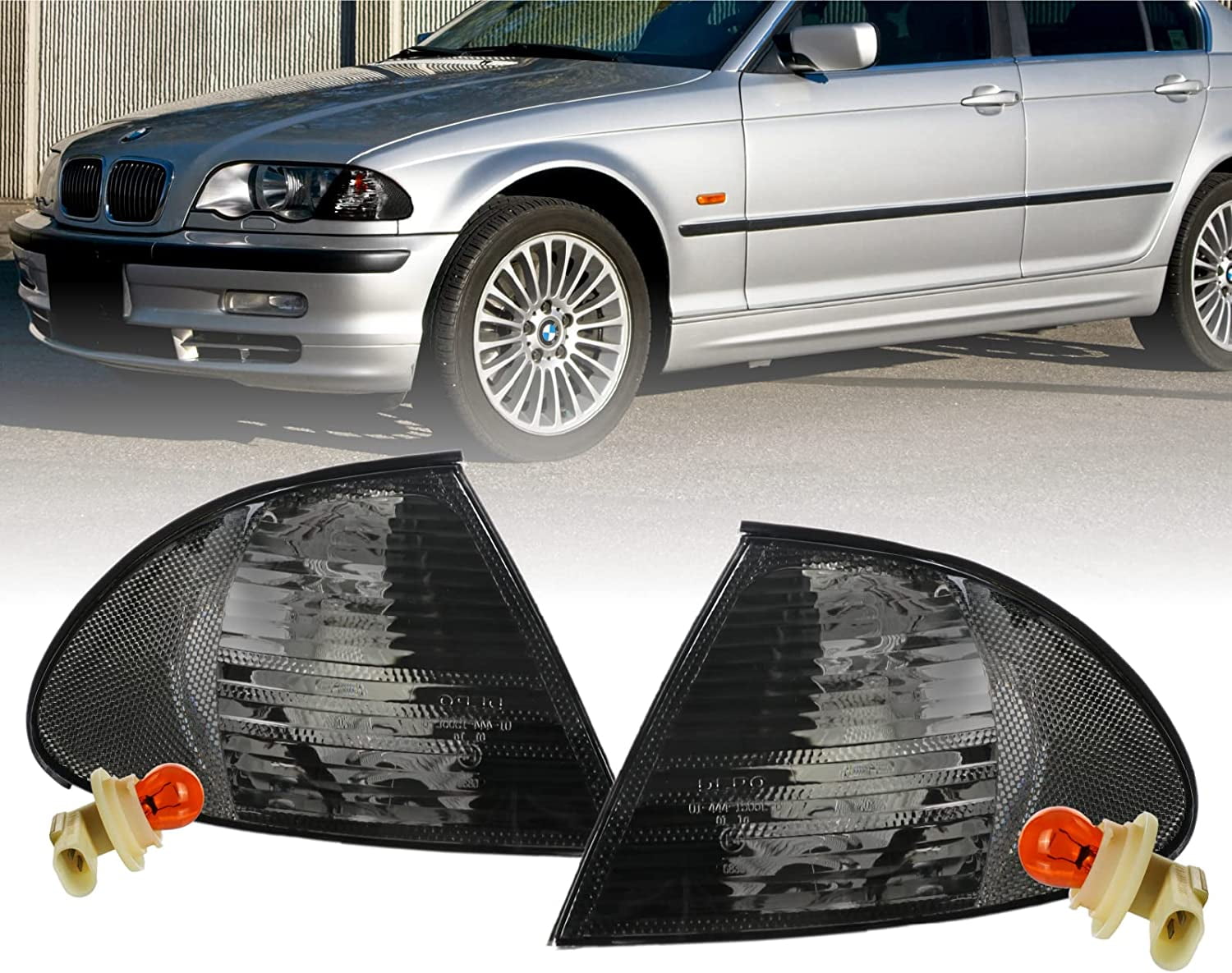 DEPO 99-01 E46 4D Cornering Lights - OE Euro Smoke Corner Turn Signal ...