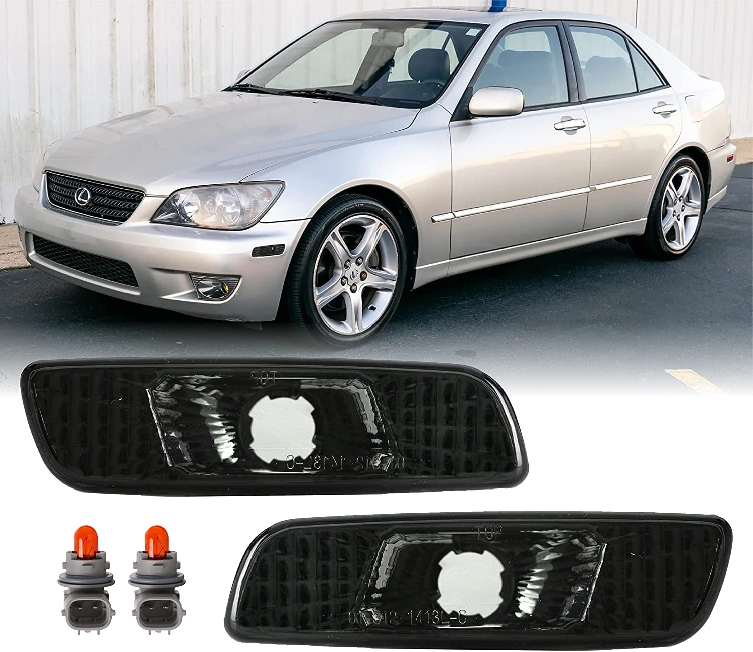 DEPO Smoke Lens Front Bumper Side Marker Light with Amber Bulbs ...