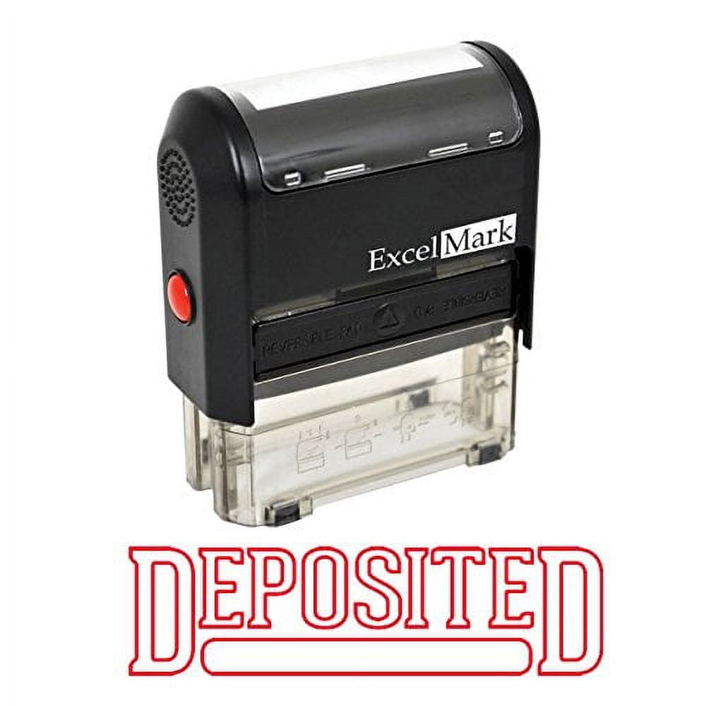DEPOSITED Self Inking Rubber Stamp - Red Ink (ExcelMark A1539 ...