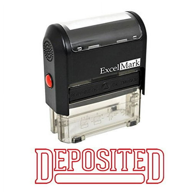 DEPOSITED Self Inking Rubber Stamp - Red Ink (ExcelMark A1539 ...
