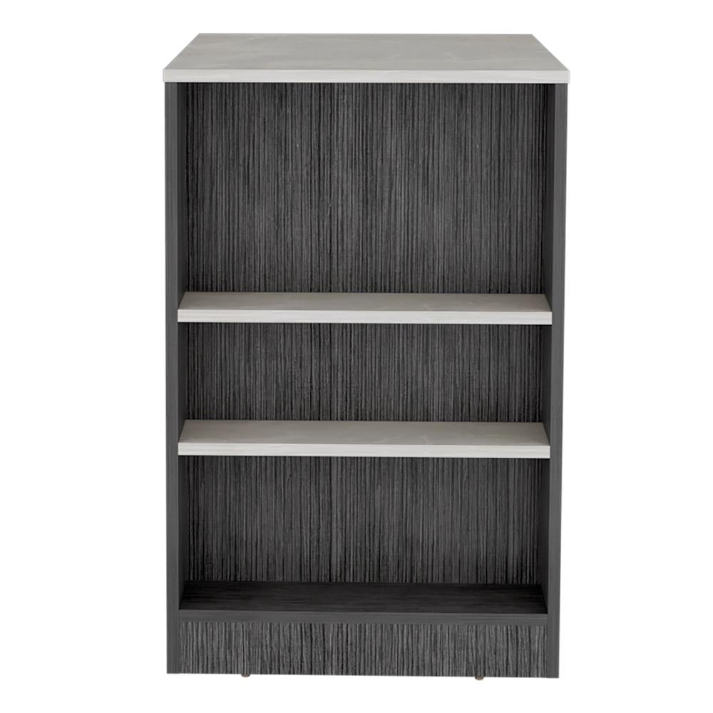 DEPOT E-SHOP Lacour Kitchen Island, Kitchen Bar Table 36" H, 3-Side ...
