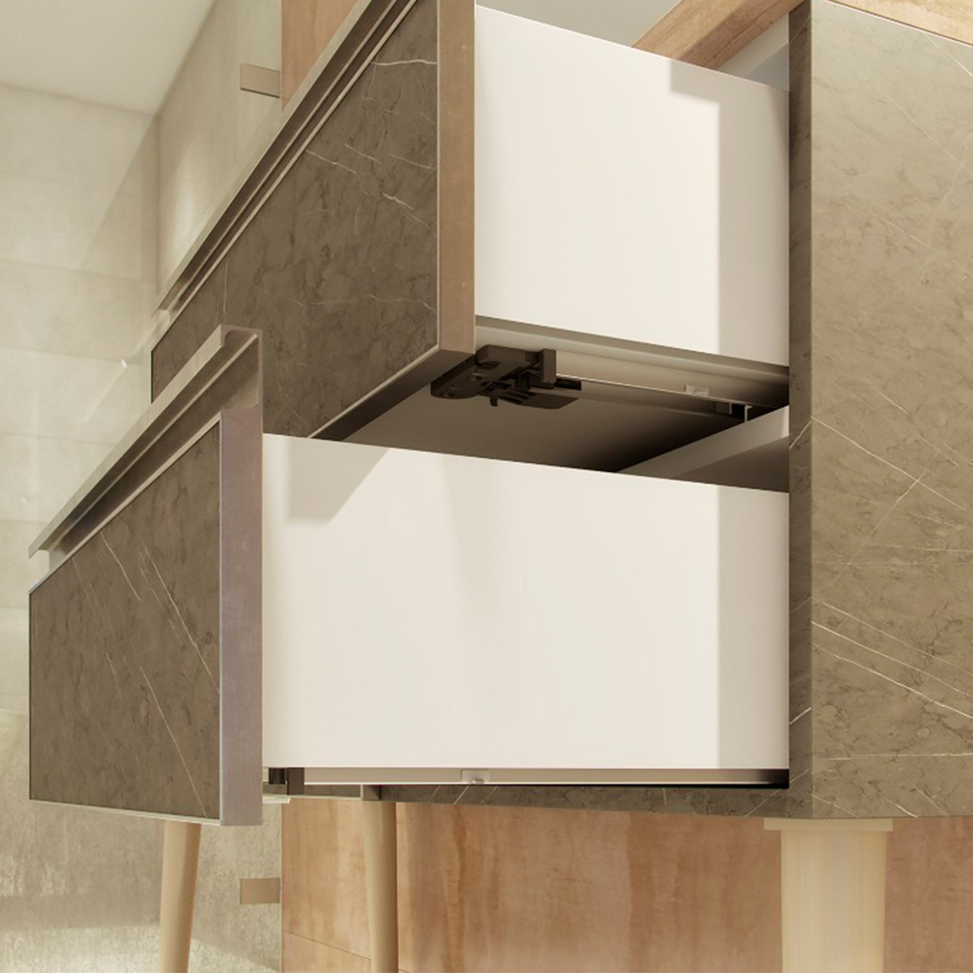 DEPOT E-SHOP Under Mounting Soft Close Drawer Slide - 22'' Set Of 2 ...