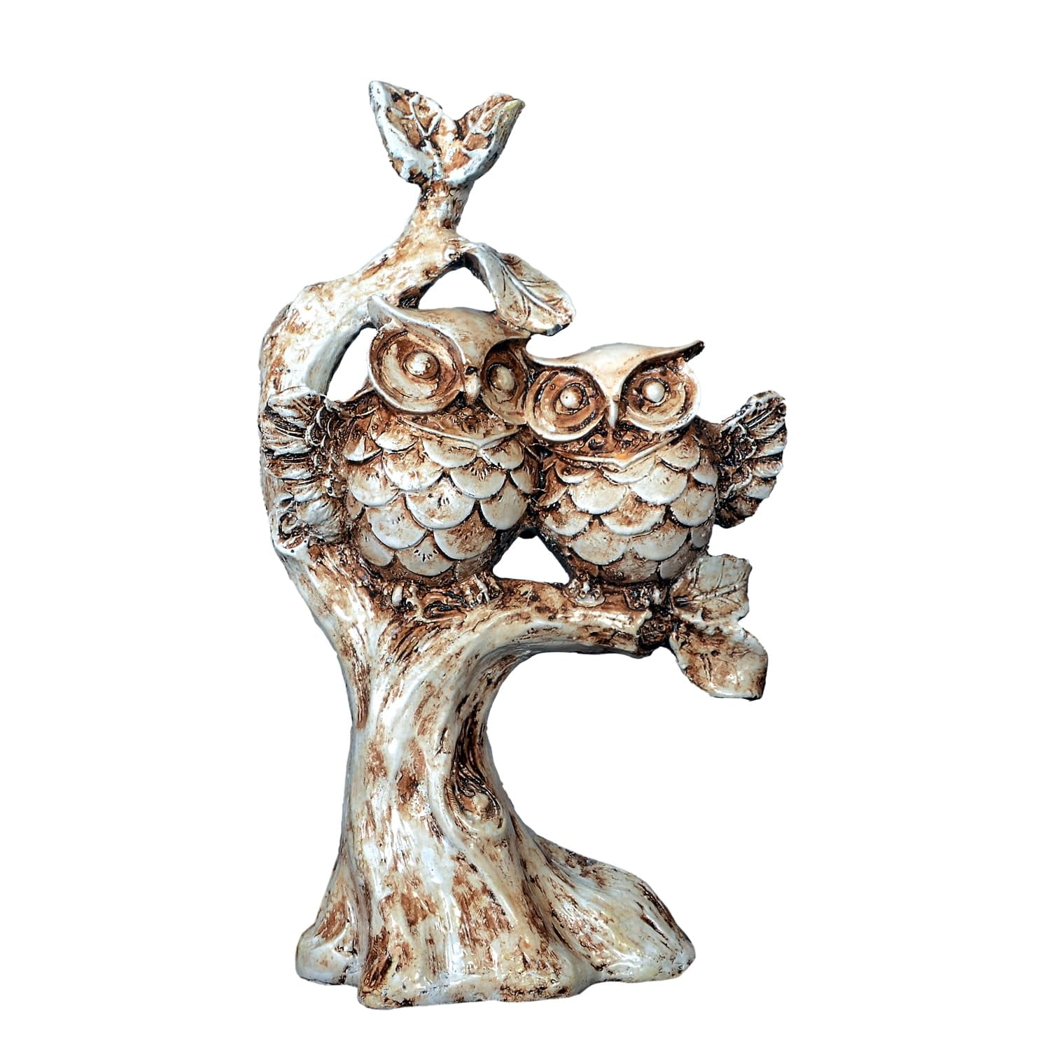 DEQUERA Handcrafted Owl Couple on Tree Showpiece Bird Statue for Home ...