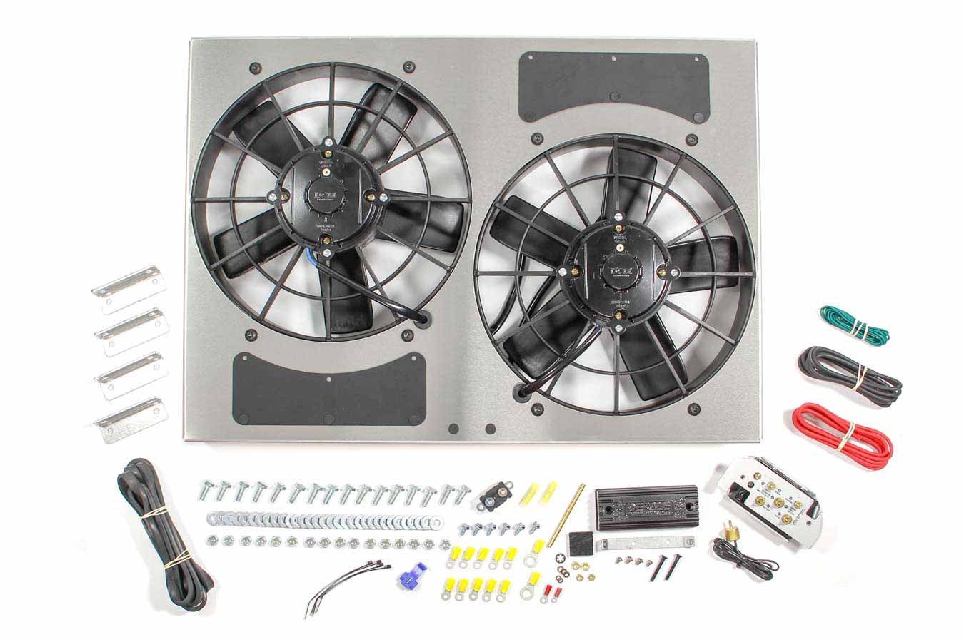 DERALE PWM Dual RAD Fan/ Aluminum Shroud Assembly P/N - 66833 - Walmart.com