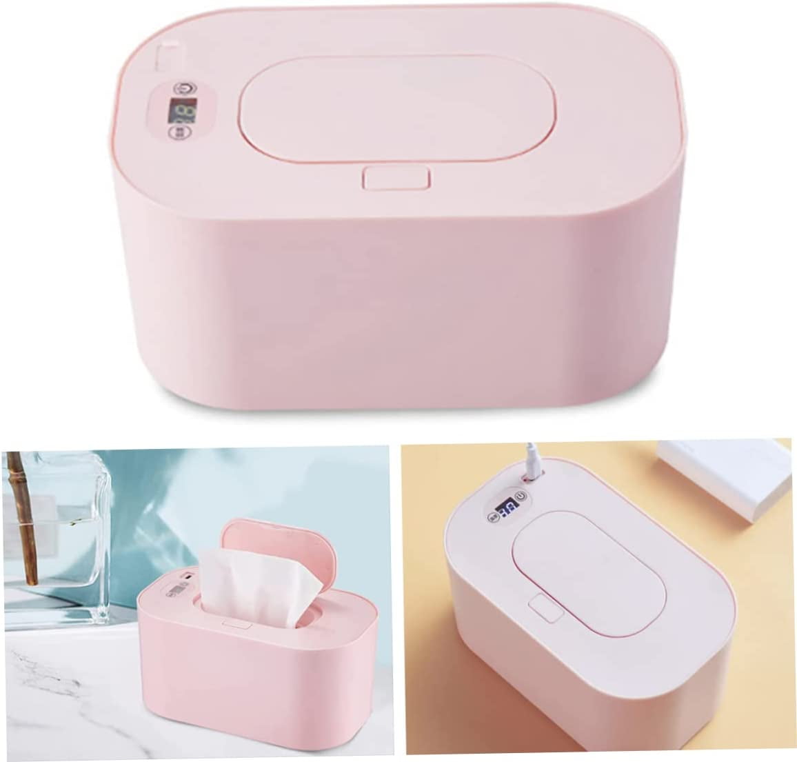 DERCLIVE Baby Wipe Warmer, Large Capacity, USB Powered, Portable ...