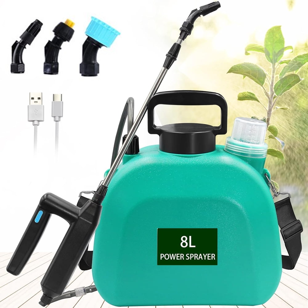 DERCLIVE Battery Powered Sprayer 8L, Electric Sprayer with 3 Mist ...