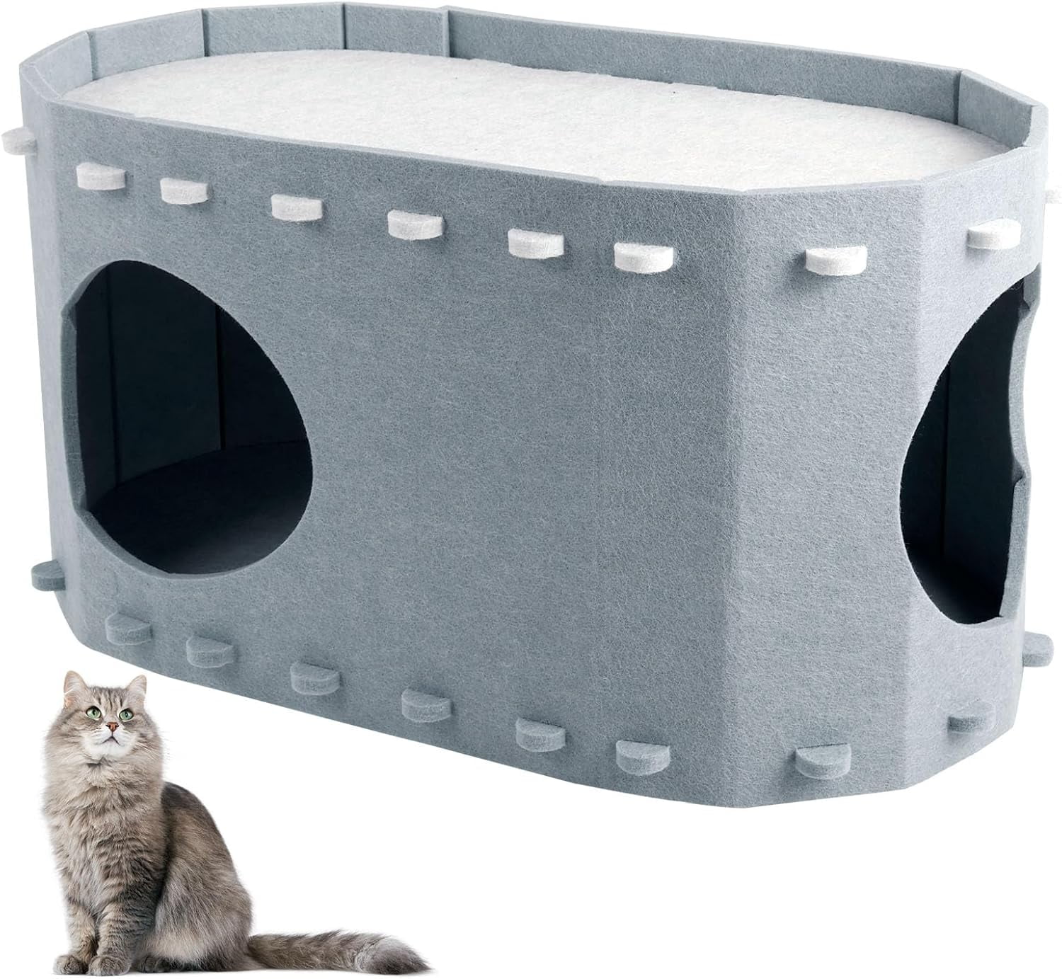 DERCLIVE Cat Bed Cave for Indoor Cats -Large Cat Cave for Pet Cat House ...