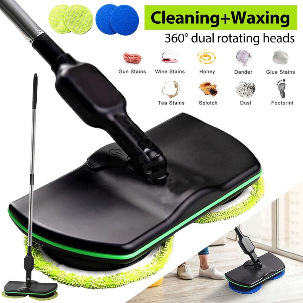 DERCLIVE Cordless Electric Spin Mop, Powerful Wood & Hard Floor ...