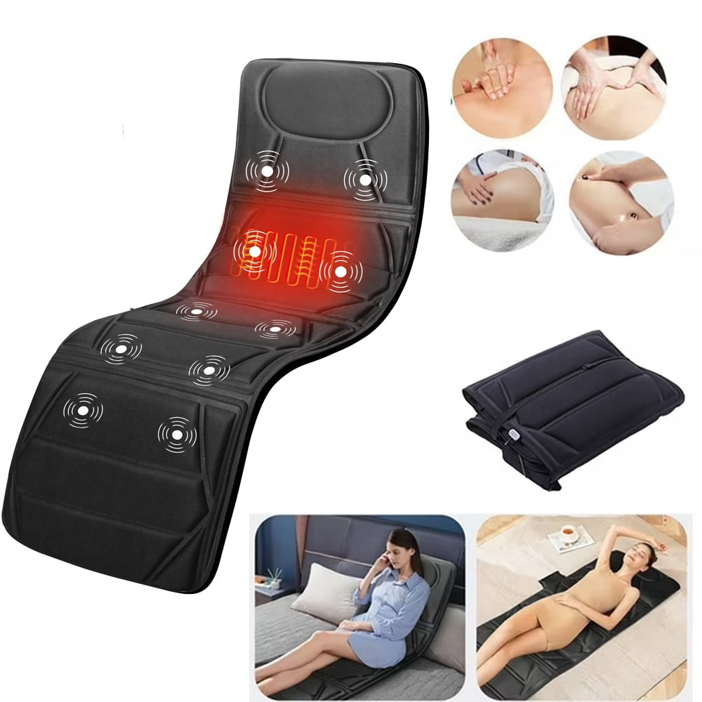 DERCLIVE Full Body Massage Mat with Heat, Foldable Electric Massage Pad ...