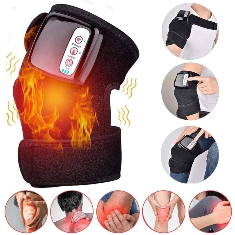 Knee Heating Massager Pads - Vibration and Heat Therapy Wrap for ...