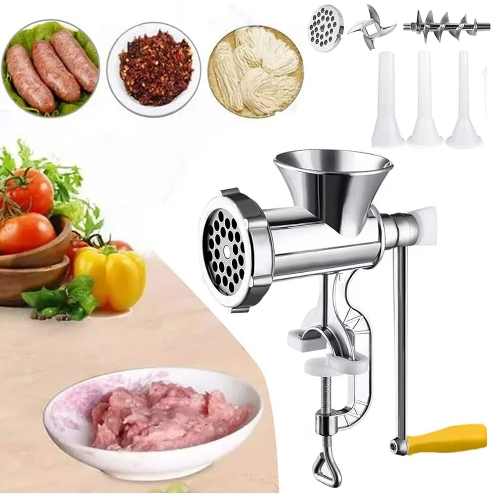 DERCLIVE Manual Meat Grinder, Sausage Maker, Beef, Pork, Chicken Mincer ...