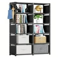 DERCLIVE Portable 10 Cube Bookcase Adjustable Bookshelf Organizer Shelf ...