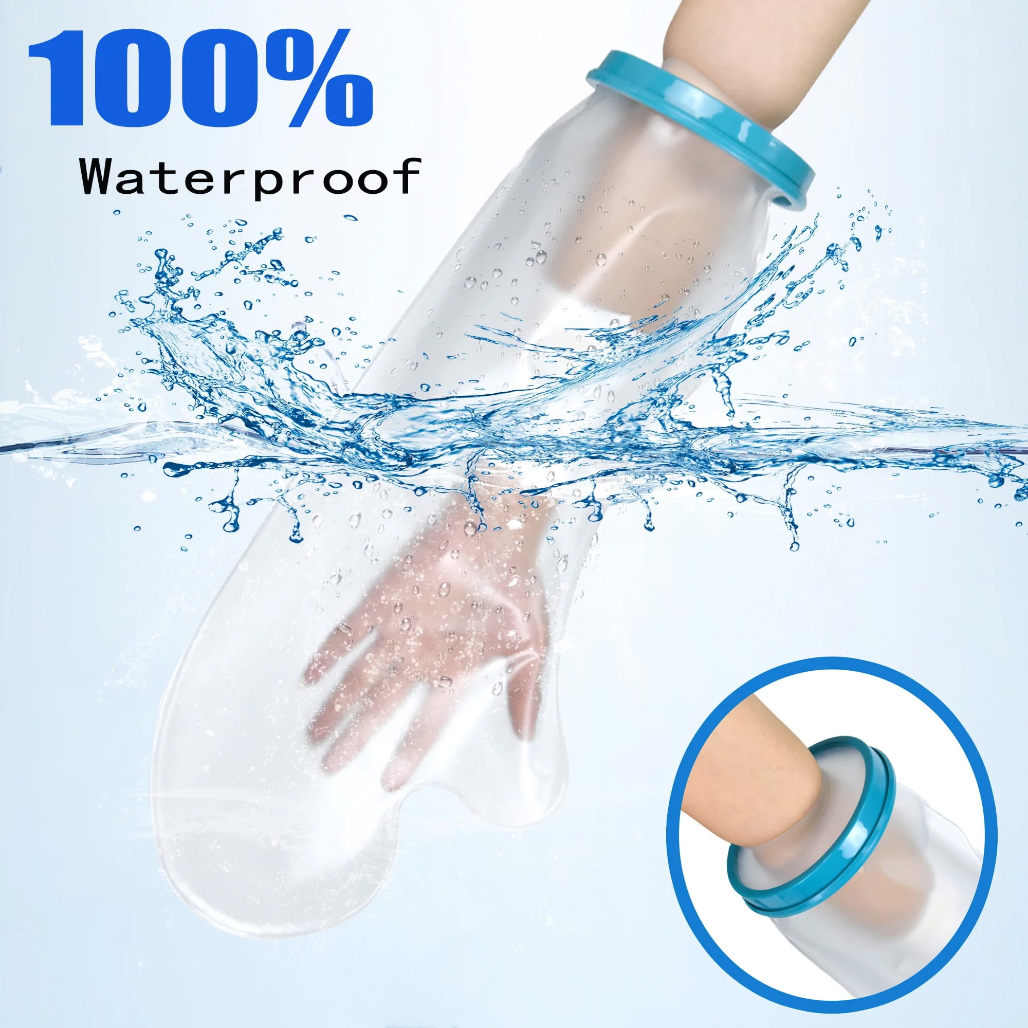 DERCLIVE Waterproof Cast Cover for Shower, Reusable Adult Half Arm Cast ...