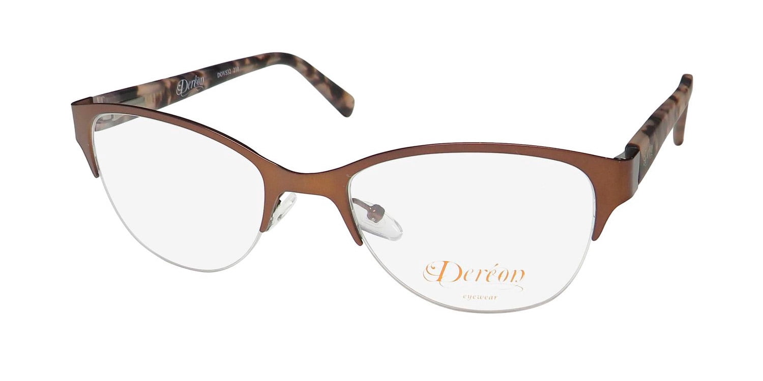 DEREON DOV532 CAT EYE EYEGLASS FRAME/GLASSES HALF-RIM AMERICAN FASHION ...