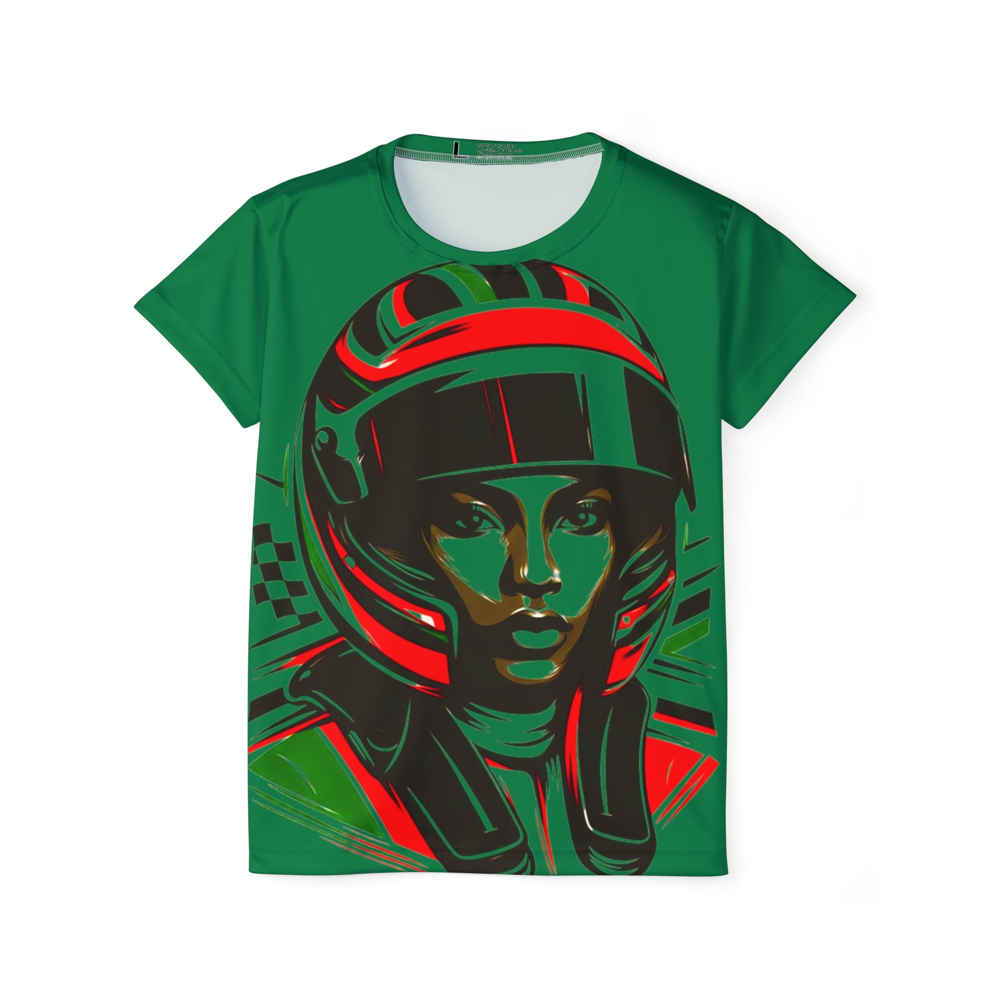 DEREVA - portrait of racecar driver Green Tee - Walmart.com